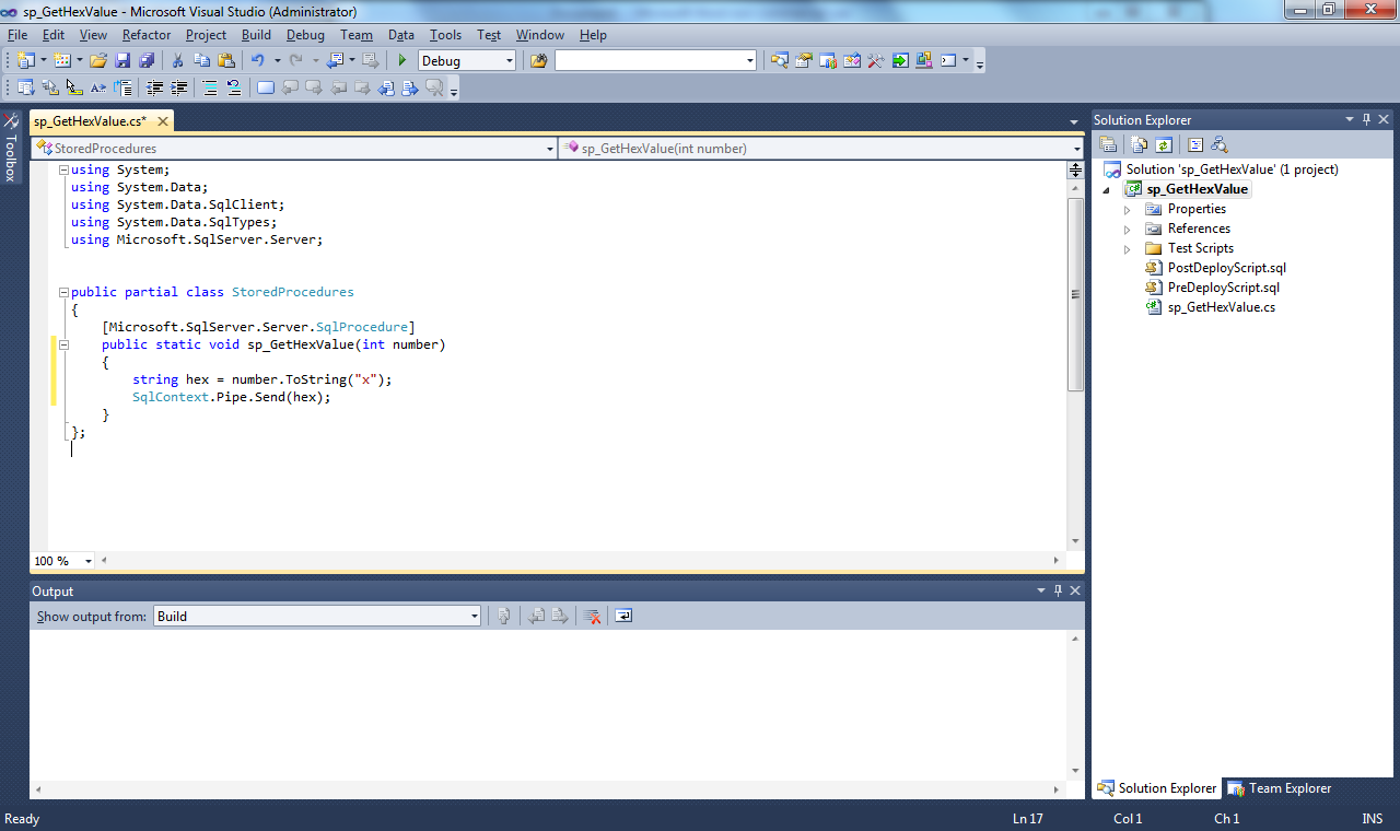 Elemental Sql Creating A Basic Clr Stored Procedure Using C In Visual