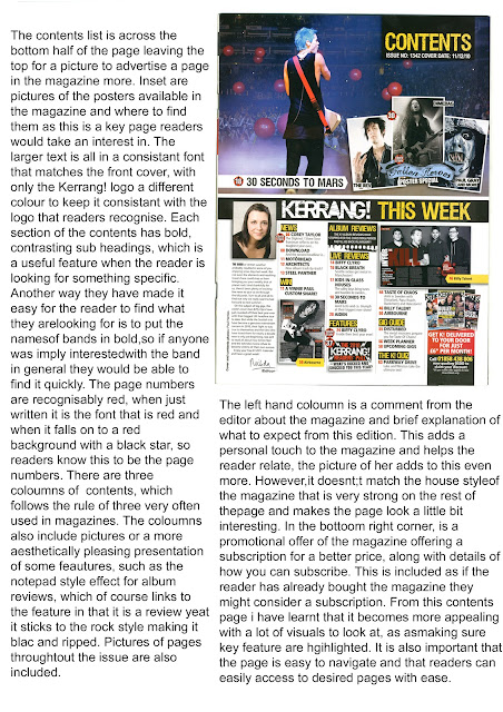 BeccaWhitmore ASMedia Coursework: Kerrang! Magazine Analysis - Contents ...