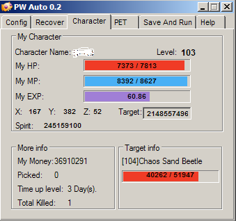 cheater and hacker: cheat auto perfect world ver 1.05