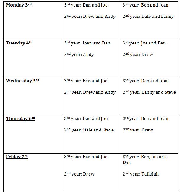 Drew Burman - Project D: Ticket Sales Rota (work experience)