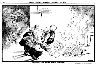 Burning Books: David Low cartoon, 1938
