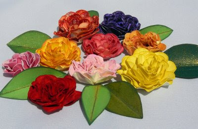 Peacefully Folding Blog: Cardstock Roses