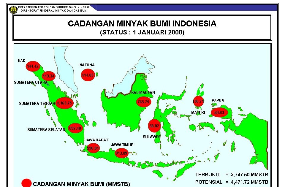 Gambar Peta Persebaran Minyak Bumi Di Indonesia
