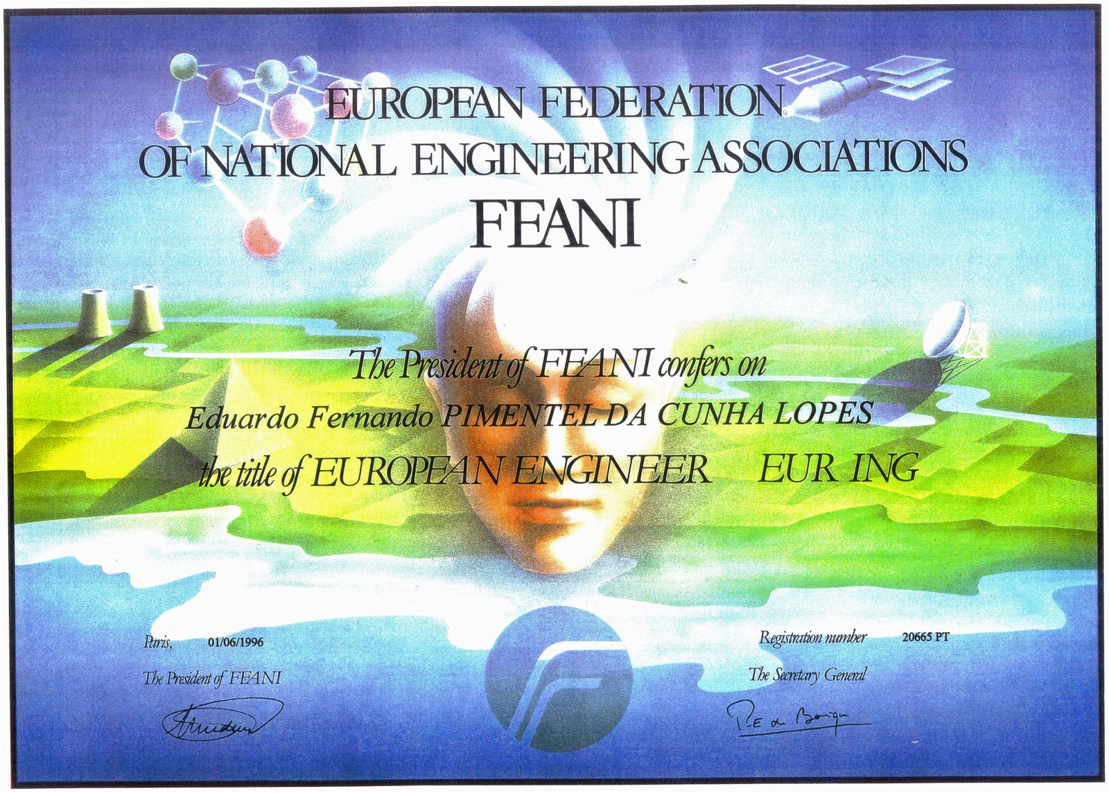 EUR ING - Engenheiros Europeus: Diploma da FEANI