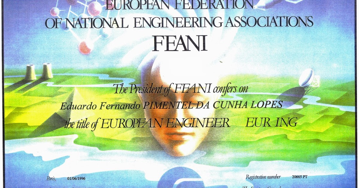 EUR ING - Engenheiros Europeus: Diploma da FEANI