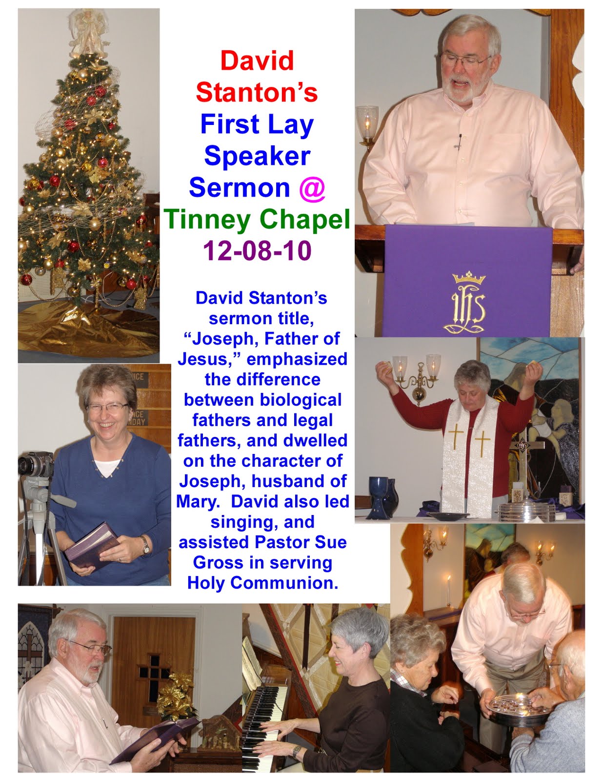 Tinney Chapel Today: David Stanton's debut sermon as a United Methodist ...
