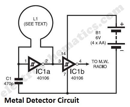 Skema Detektor Logam Sederhana Menggunakan IC 40106 | schematic ...