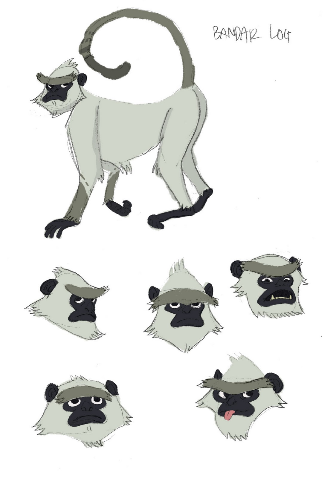 Sketches of M. S. Corley: Jungle Book Character Color Concepts