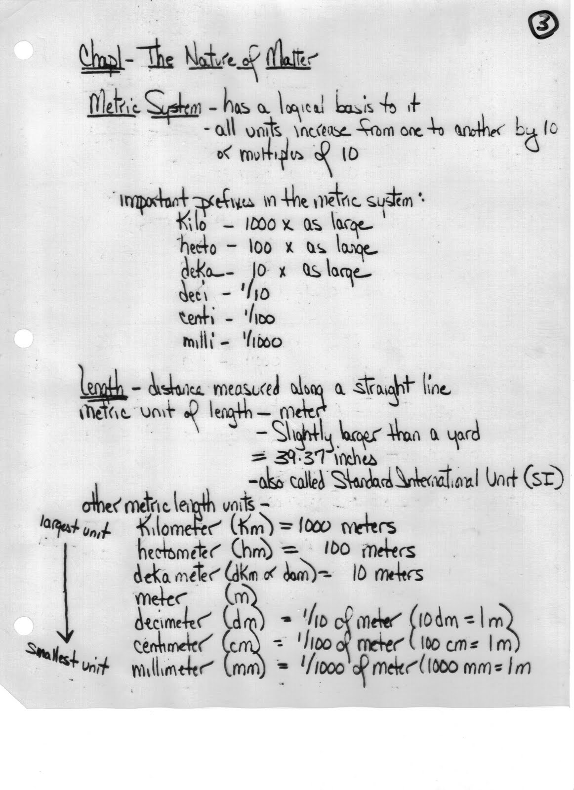 Ms. Friedman's Foundations of Science: Metric System Notes