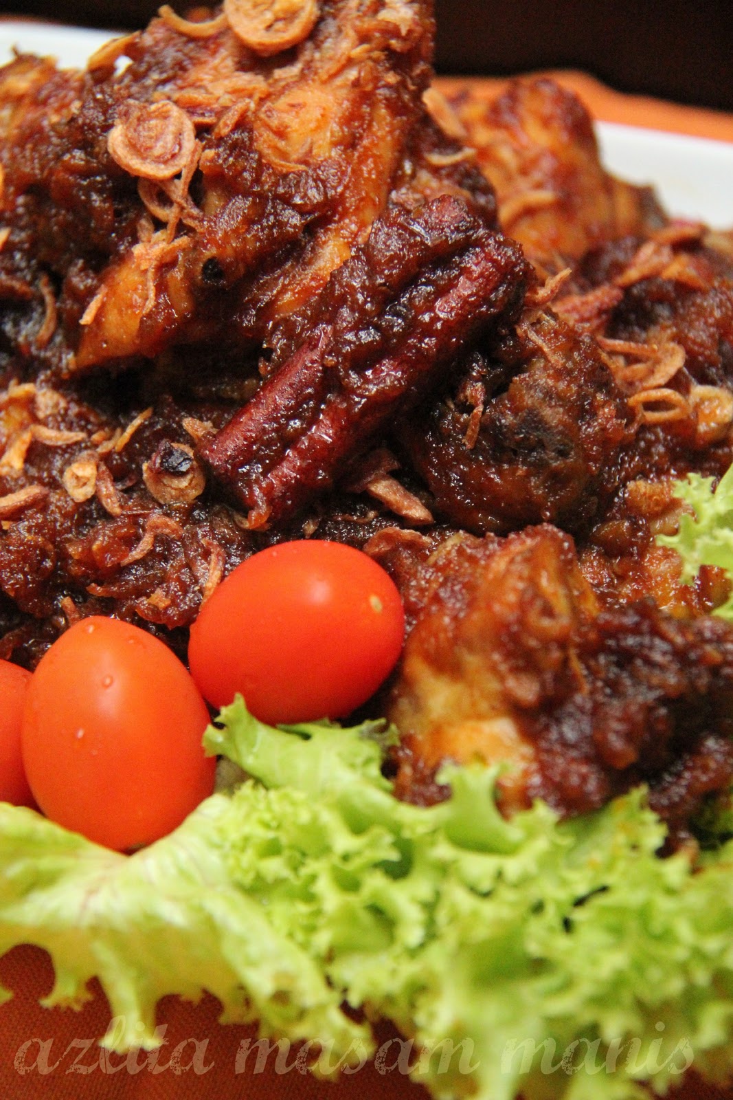 BUNGA API DAN AYAM DENDENG - masam manis
