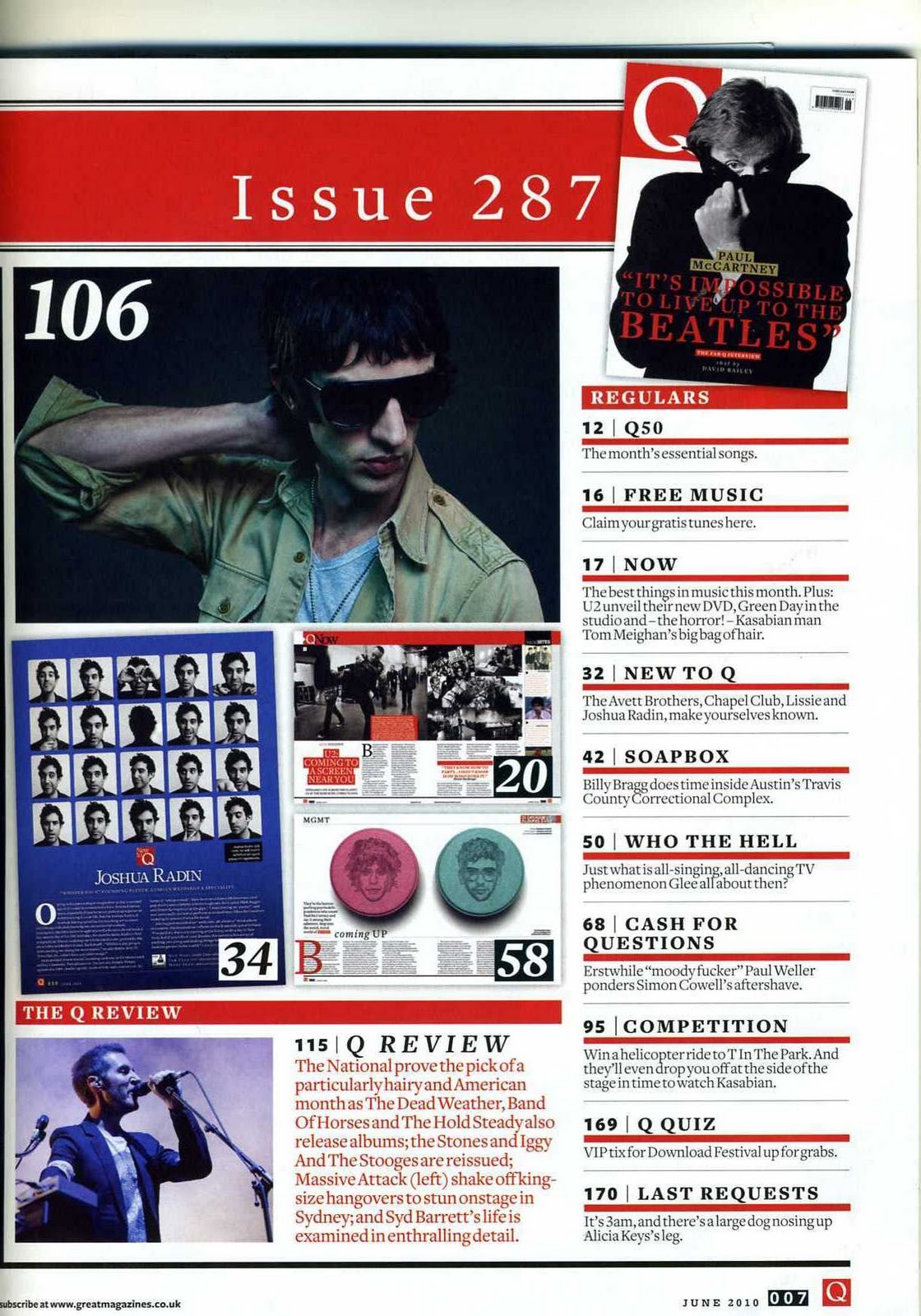 Amber Dearlove: Q Magazine - The Contents Page