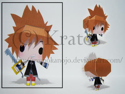 Kingdom Hearts - Chain of Memories: Chibi Sora Papercraft | Papercraft ...