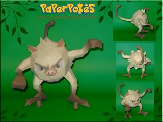 Pokemon: Mankey Papercraft | Papercraft Paradise | PaperCrafts | Paper ...
