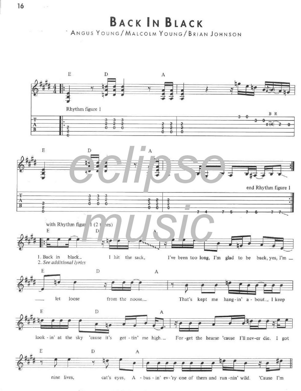 Eclipse Music: AC/DC - BACK IN BLACK