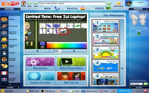 Ahora es la hora: KidZui: Un navegador para niños