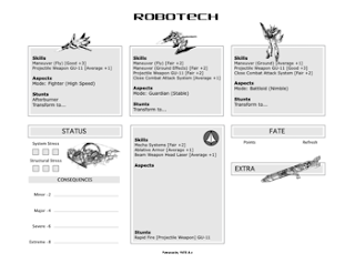 FATE/Starblazer Adventures Robotech Character Sheet ~ Platonic Solid
