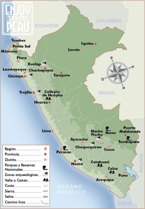 Balade au Pérou / Paseo en el Perú/ A Stroll in Peru: CARTE SIMPLE DU ...