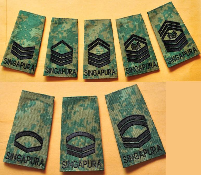 Milestone or tombstone?: Singapore SAF digital camo uniform rank epaulettes