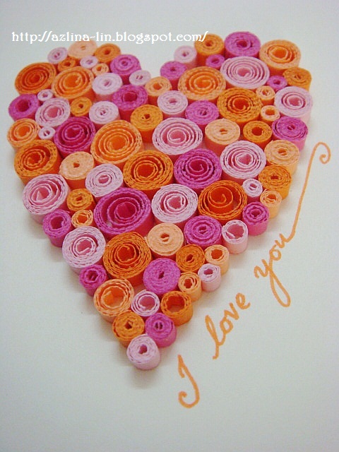 AZLINA ABDUL: Quilled heart pattern #5