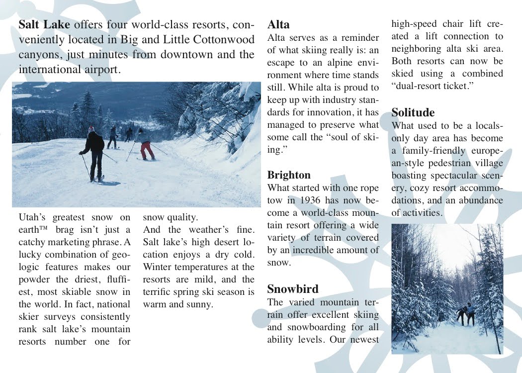 Portfolio of Evan Fife: Ski Utah Brochure
