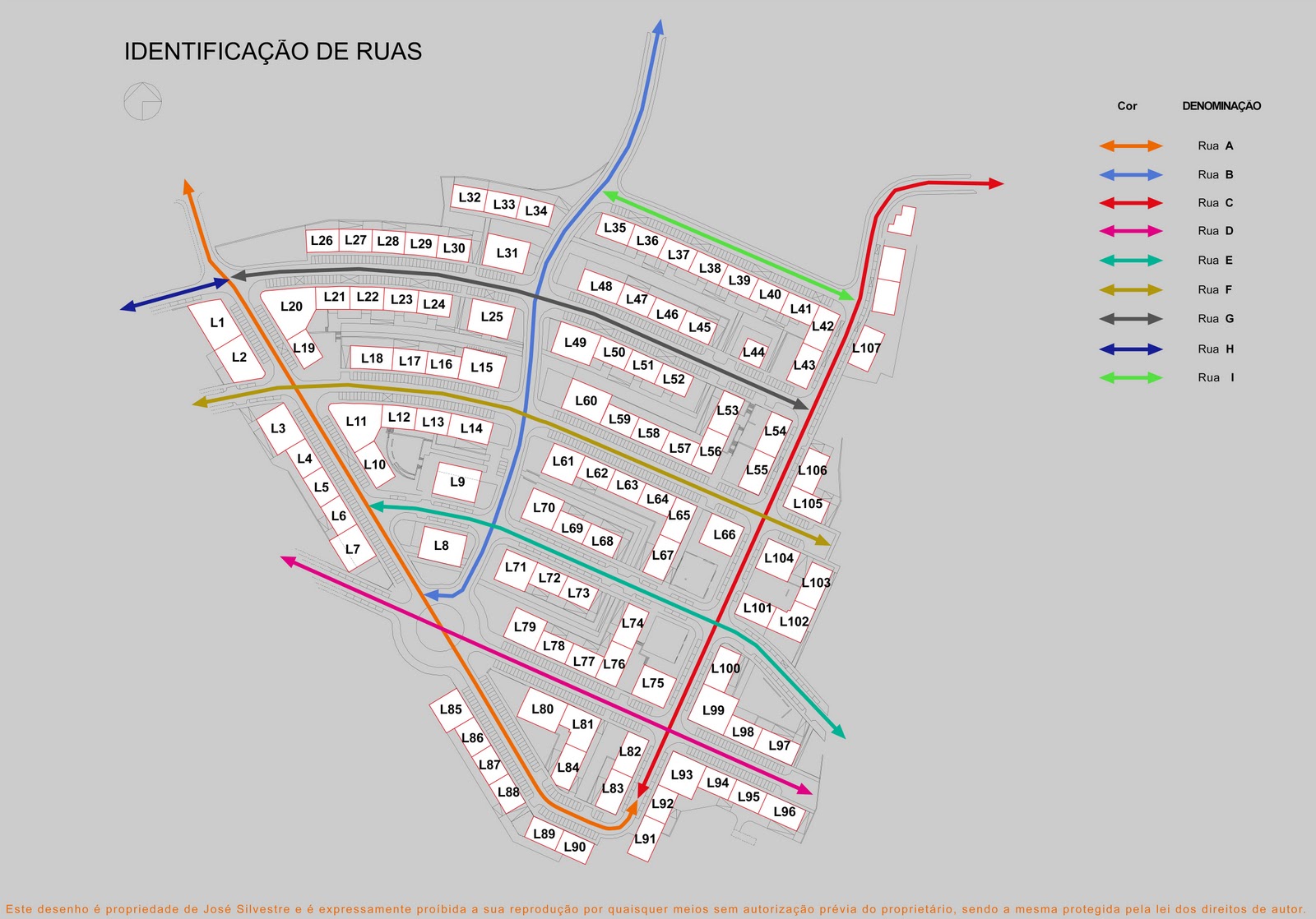 uqsl.arquitectura: Mapa de identificação das ruas da urbanização