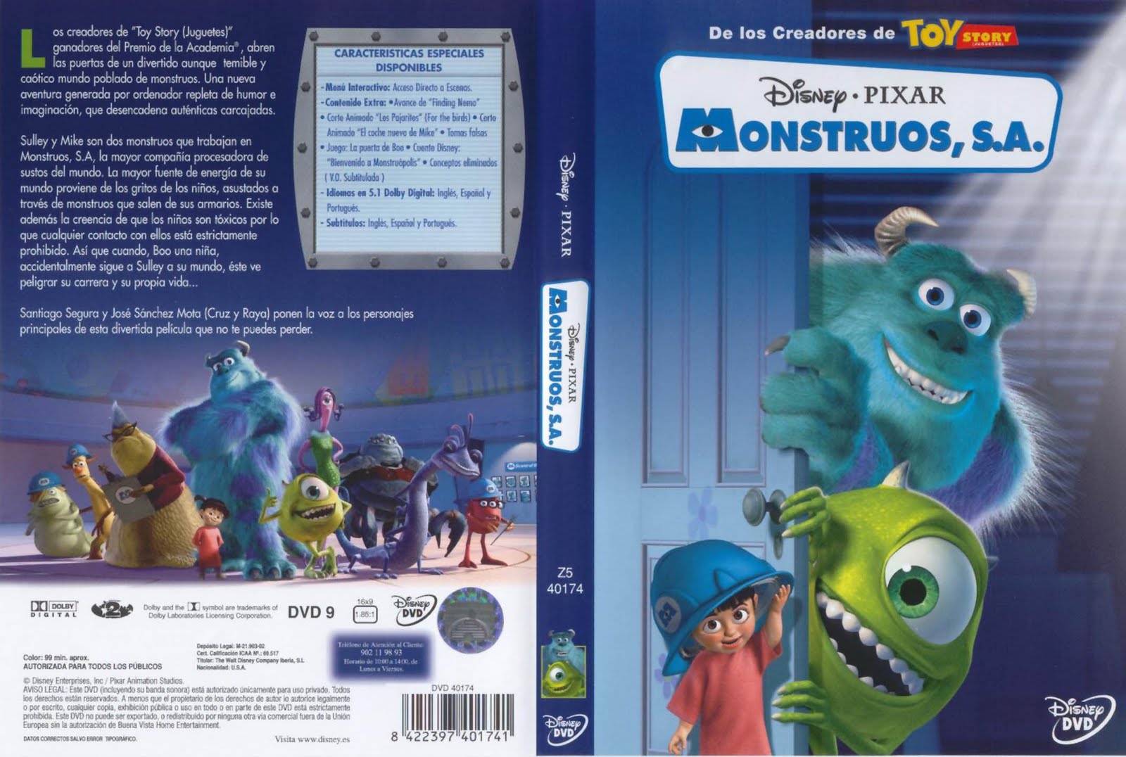 Peliculas DVD: Monsters Inc.