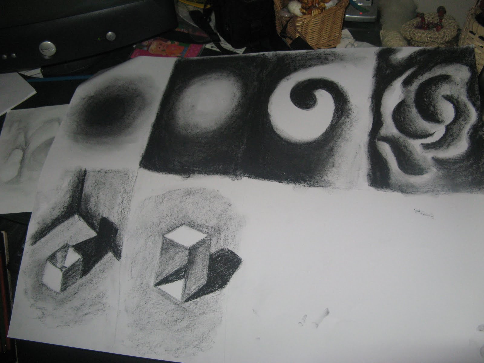 Teaching Handwork: 7/8 grade waldorf charcoal drawings