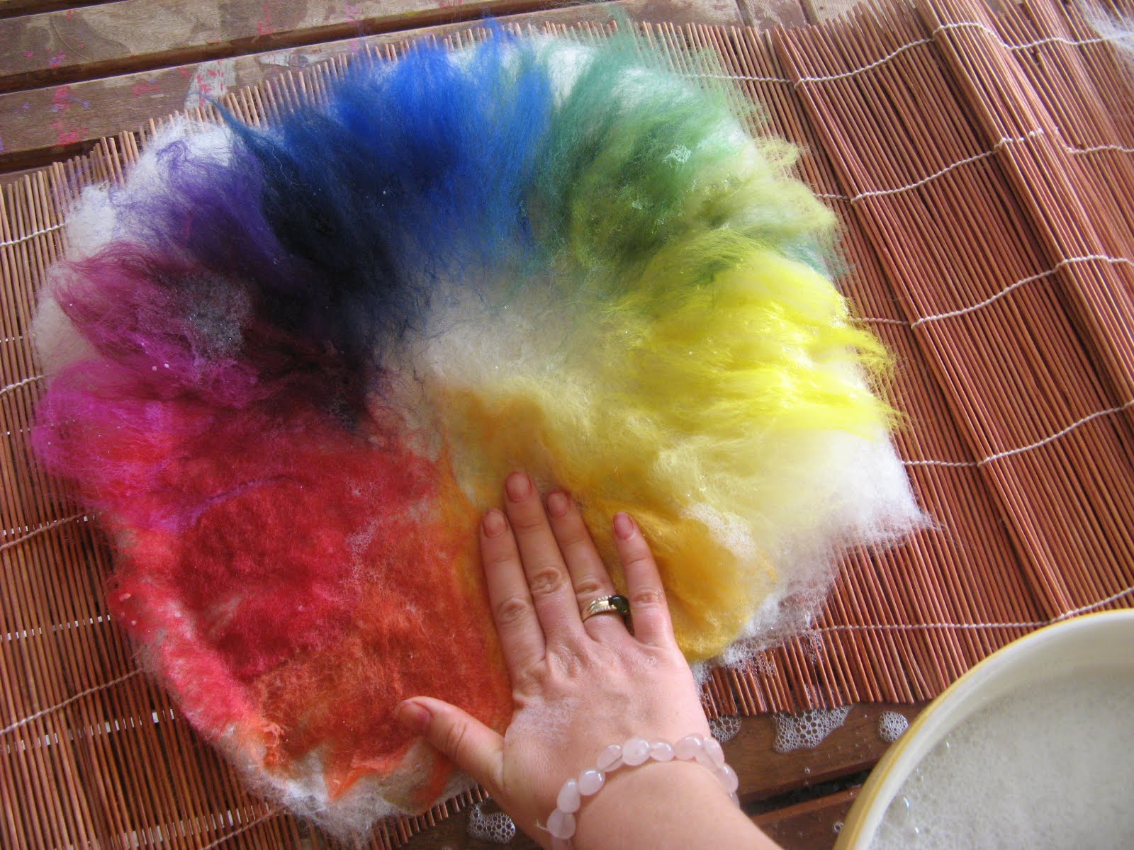 Teaching Handwork: wet felting color wheel and felting with your first ...