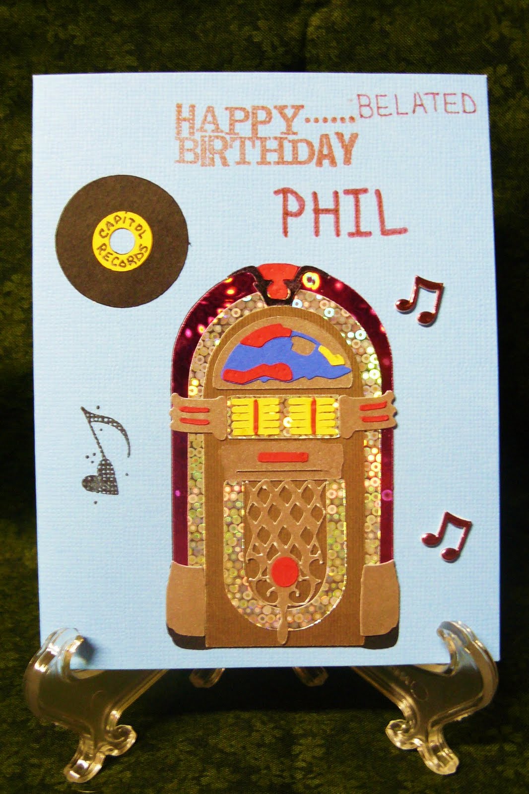 LMCreations-She Cave: Jukebox birthday card for Phil