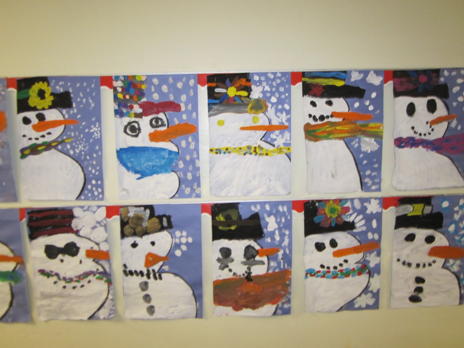 Think Create Art: Perspective Snowmen