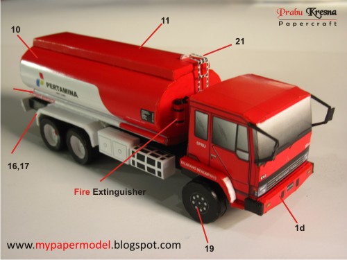 Papercraft and Papermodel: Pertamina Oil Truck Papercraft Instruction