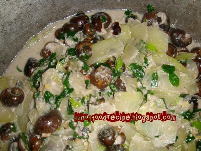 Pinoy Food Recipes: Ginataang Suso' (Snail)