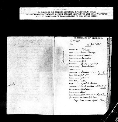 Evan Kinsey's Certificate of Freedom