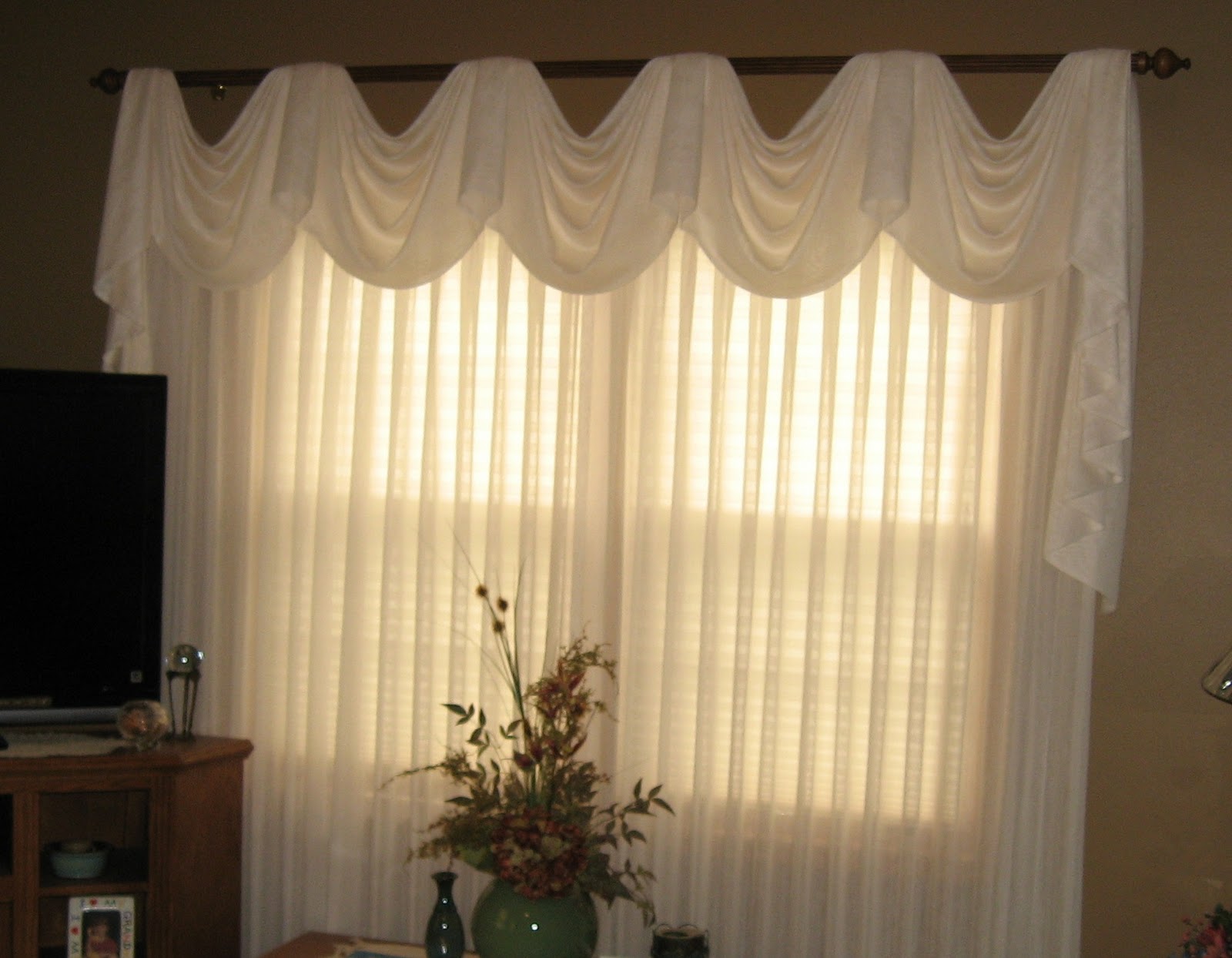 Window Fashions: Pleated Sheers with Empire Pole Swag