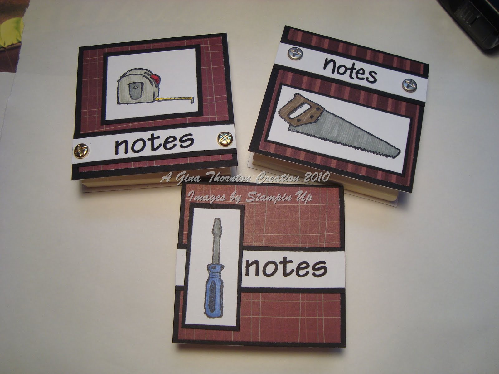 Gina's Stamping Creations: Craft Fair - Masculine Post It Note Holders