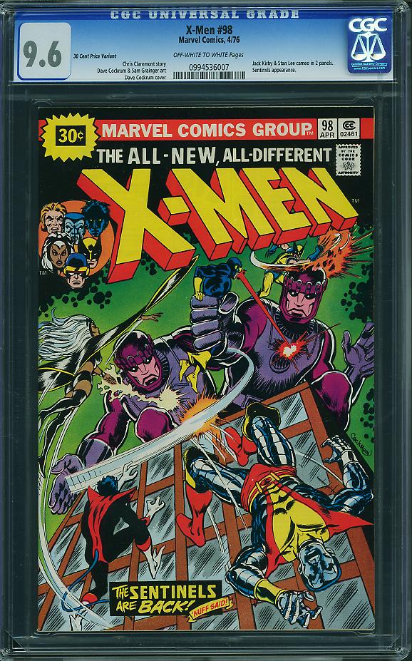Bronze-Age Marvel Variants: X-Men 98 CGC 9.6 Off-White to White