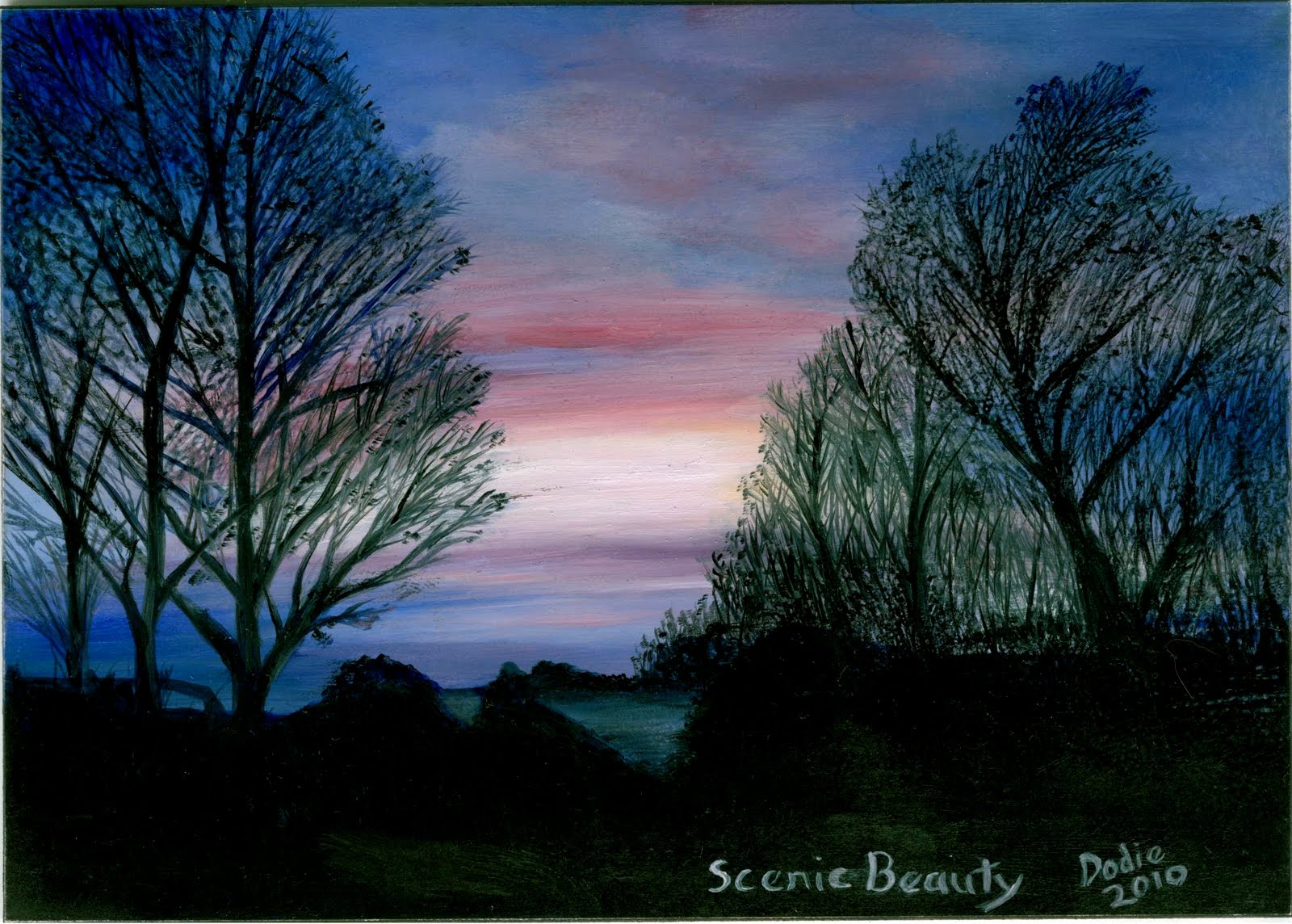 Original Art by Dodie: Oil Painting on Artist Panel "Scenic Beauty"