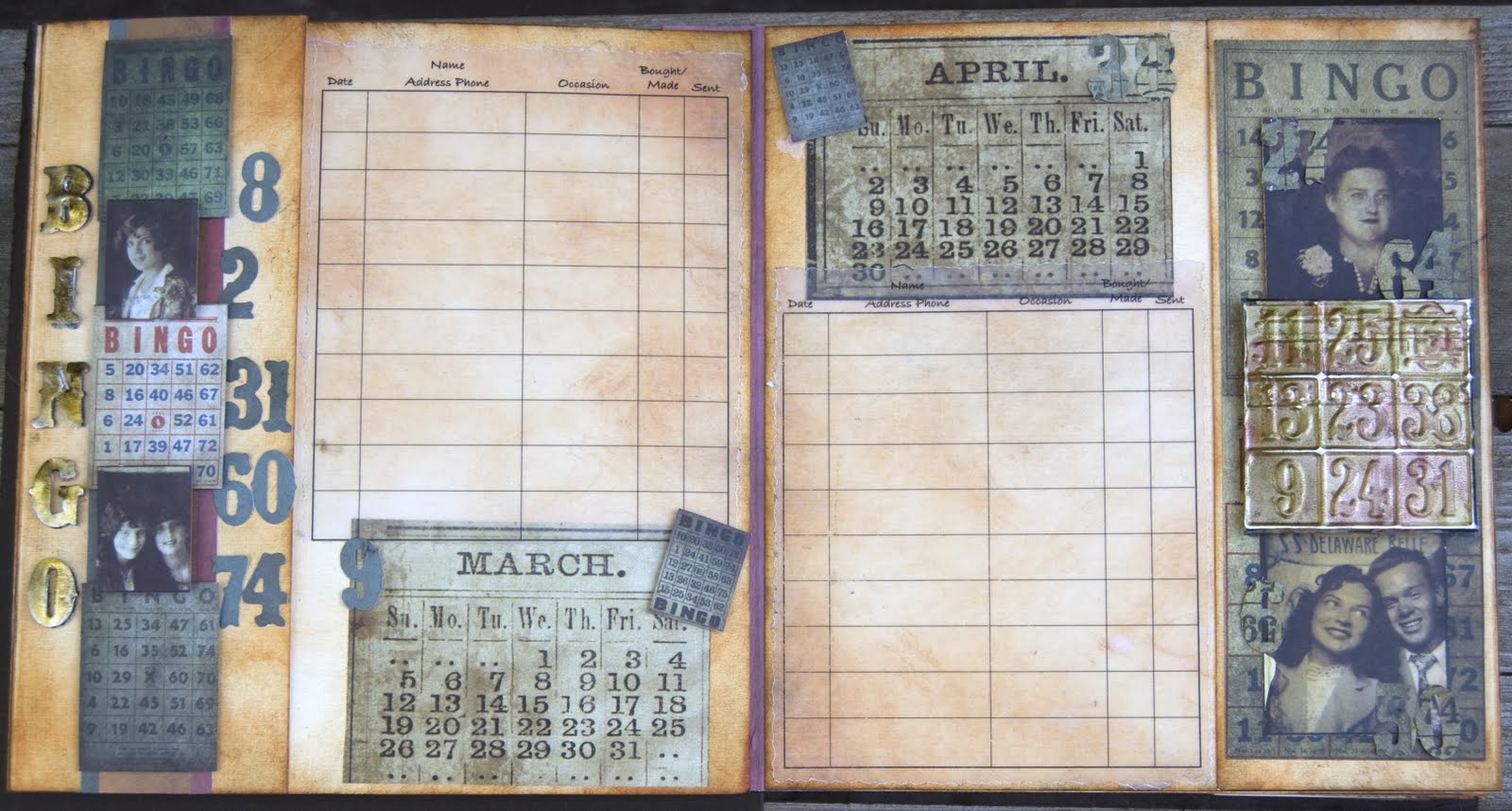 Stampensteins Castle: Tim Holtz Calendar Organizer con't