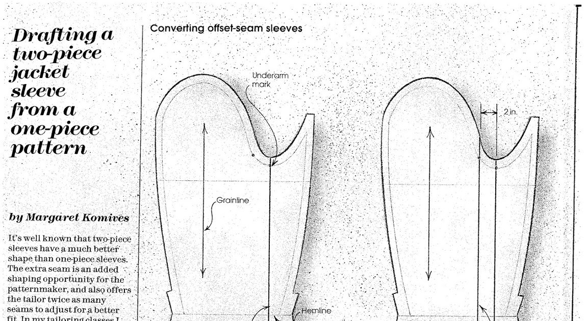 The Great Coat Sew-Along: Drafting a 2 piece sleeve using a one piece ...