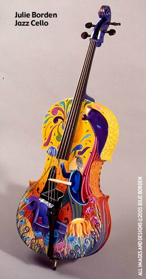Fun Panorama: Colorfully Painted Violins