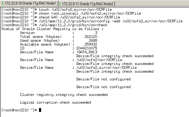Database Administrator Workshop 11gr2 Migrating Oracle Cluster Registry From Oracle Asm To