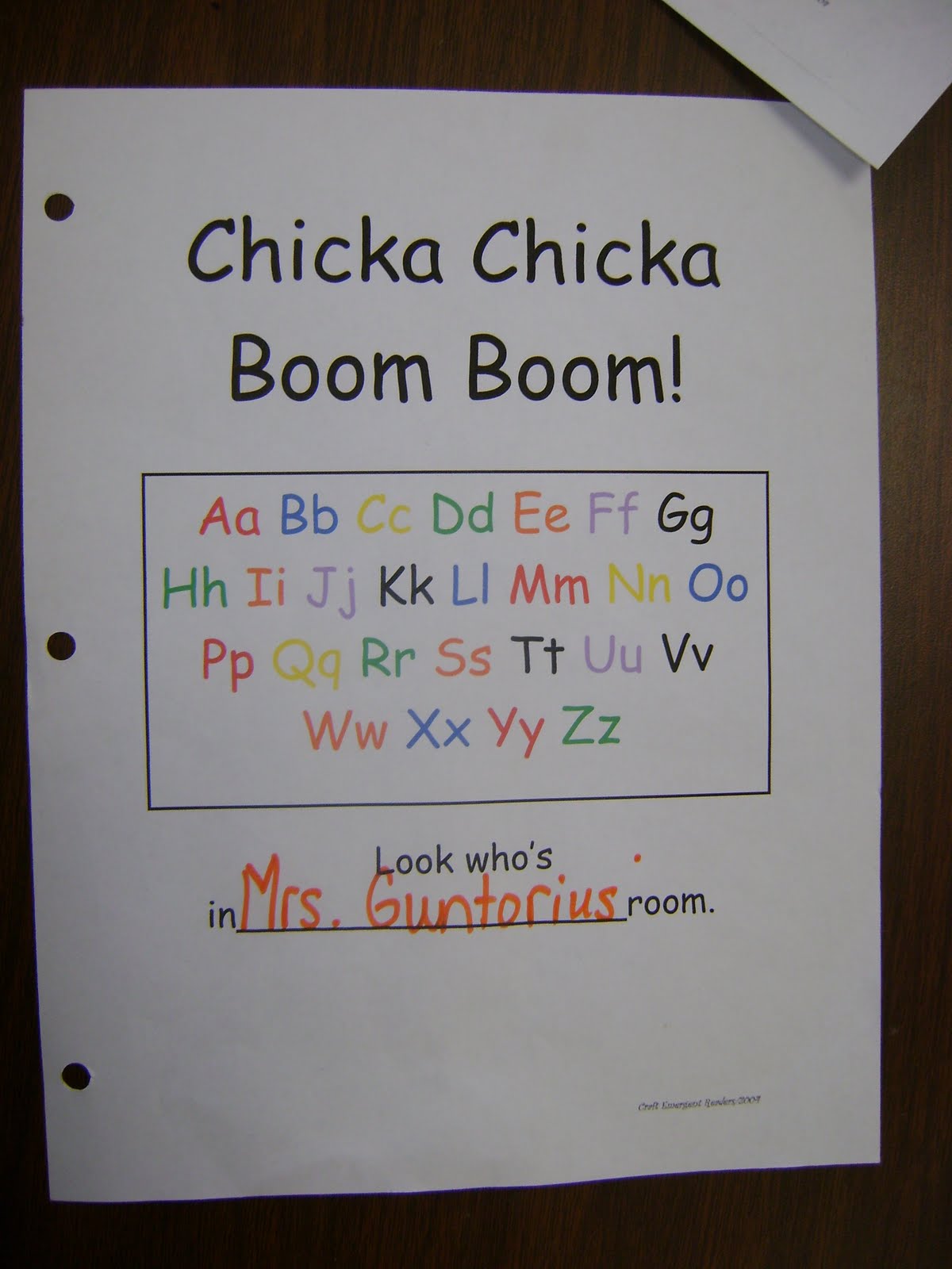 Mrs. Guntorius' Kindergarten Class: Chicka Chicka Boom Boom!