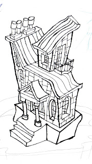 drawingmiguel: DIBUJO DE LA CASA RARA 1