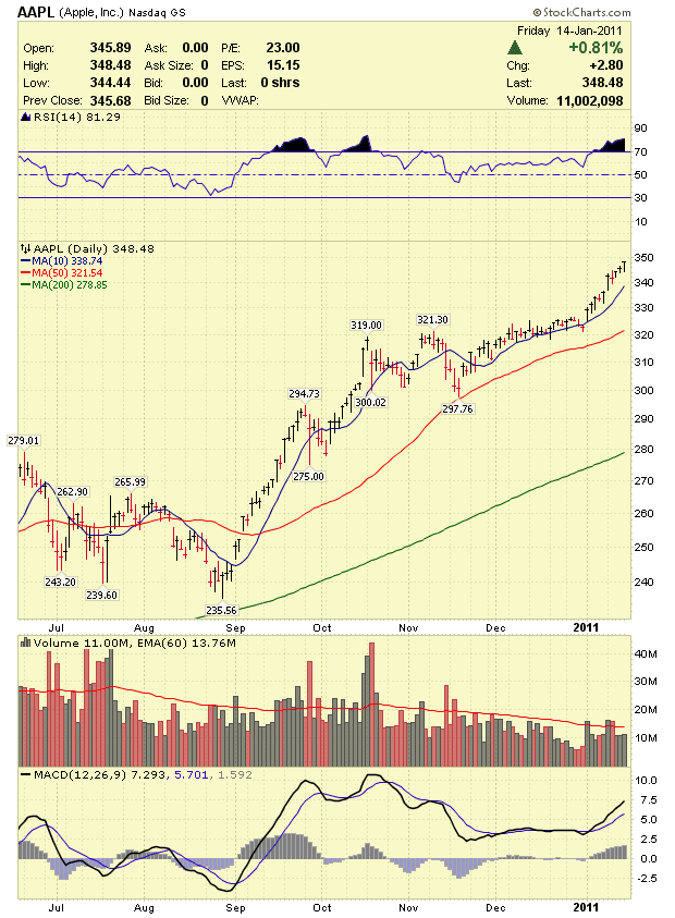 Stock Market Analysis: Apple Inc (AAPL) Stock Analysis 1/17/11