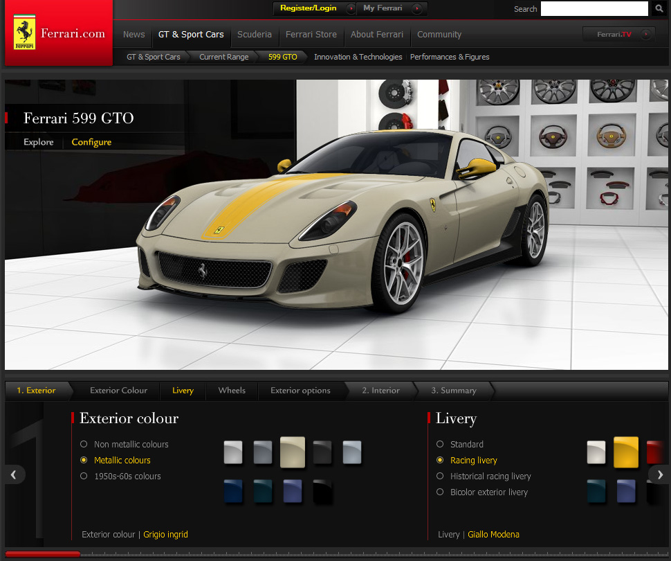 THE CAR: New Ferrari 599 GTO Configurator Released