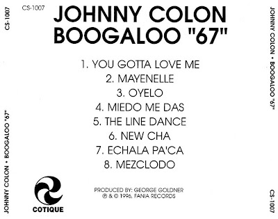 SABROSO SON: JOHNNY COLON BOOGALOO "67"