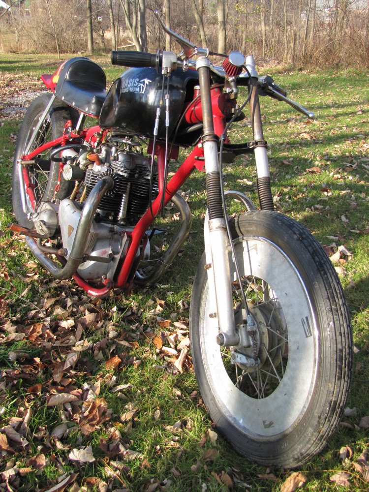 pre unit Triumph drag bike turned LSR Salt Flats Racer.. in progress ...