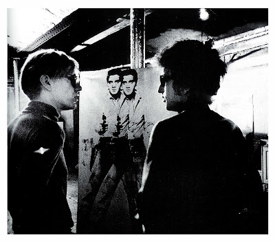Andy Warhol, Bob Dylan and painting of Elvis.
