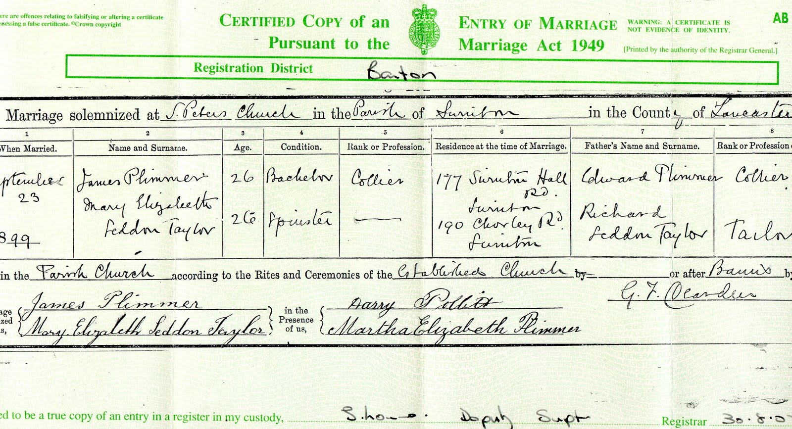 PLIMMER Pastures: PLIMMER events (pre 1901, post 1837)