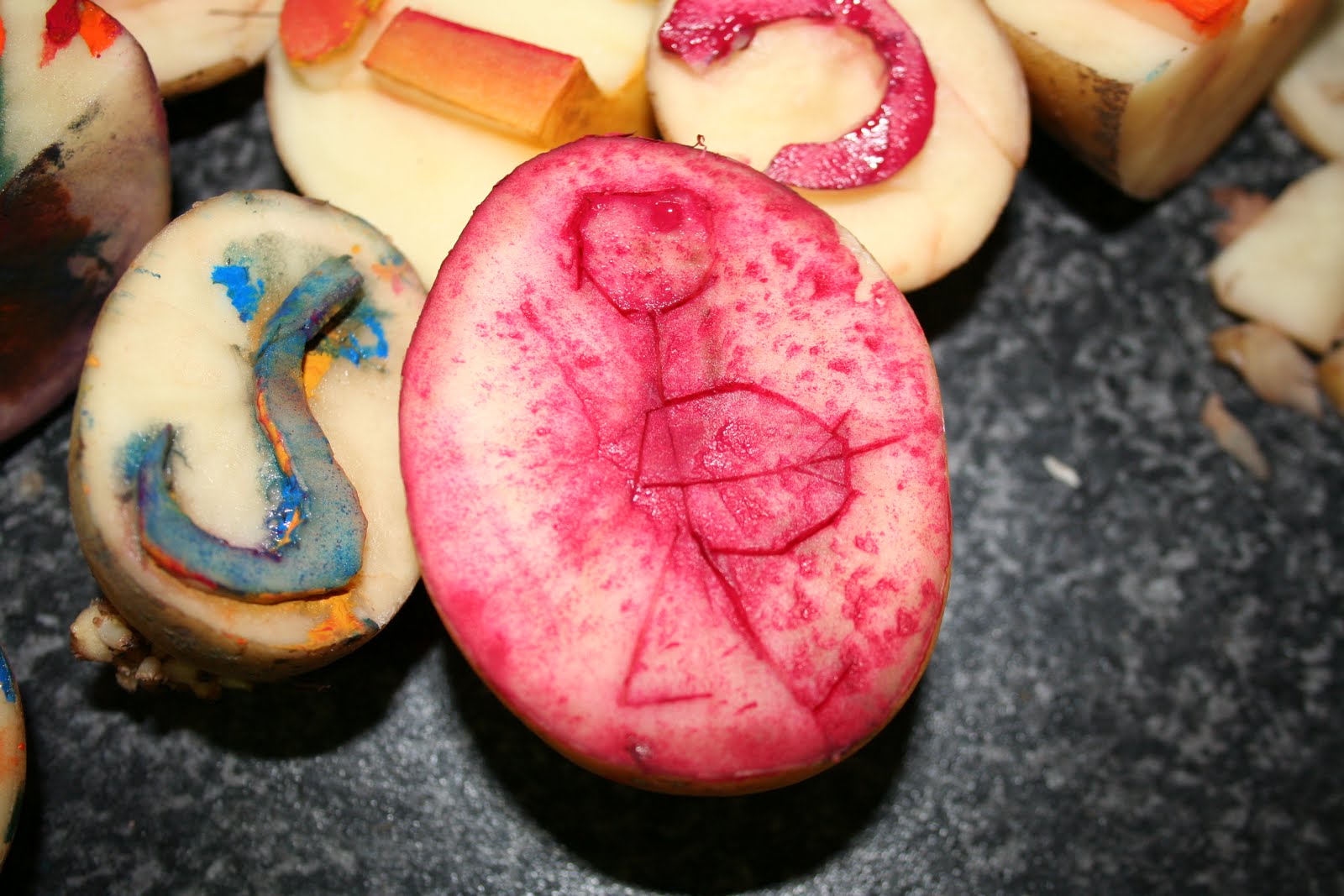 lets start again: potato printing